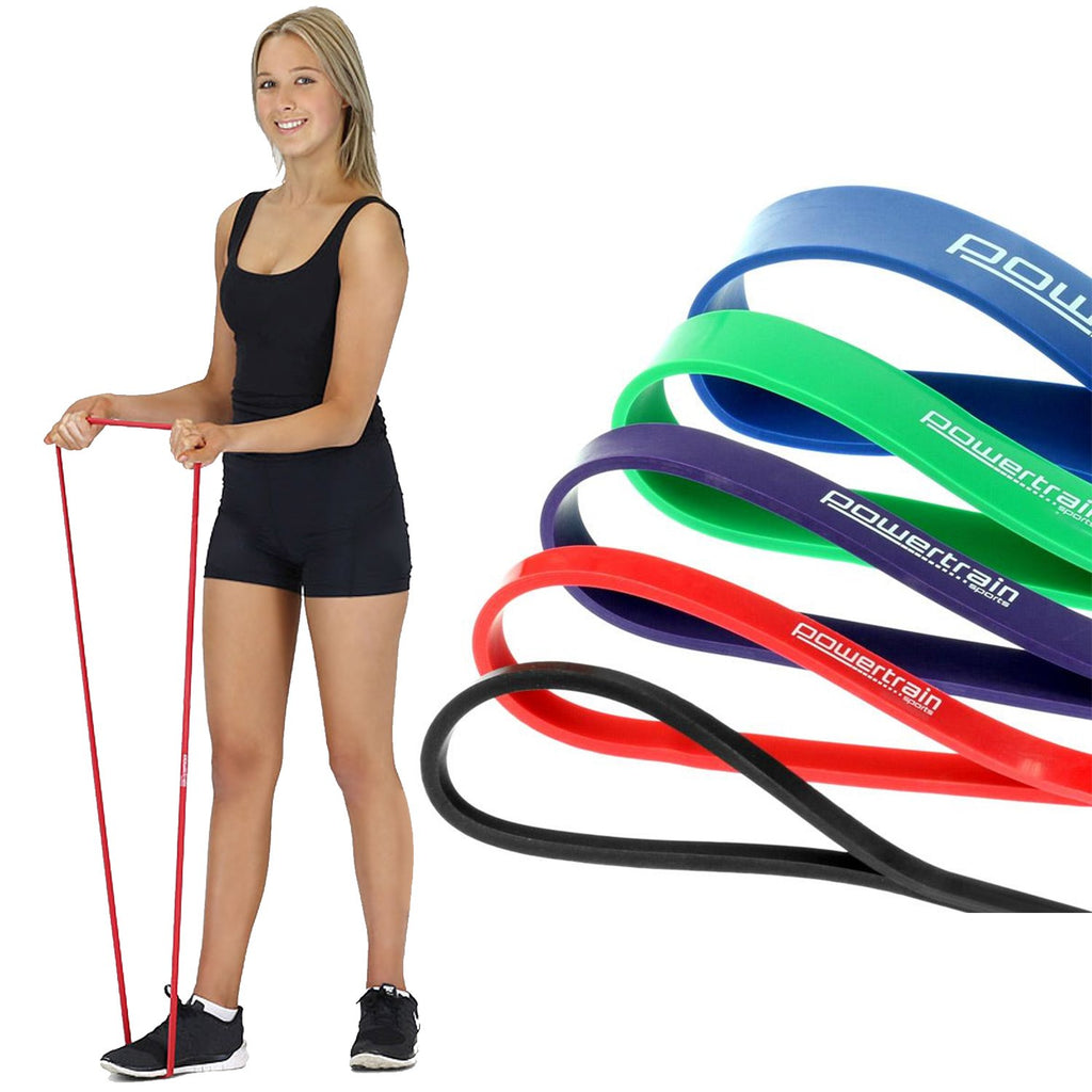 Powertrain 5-Pieces Home Gym Workout Resistance Exercise Band - JB Hi-Fi