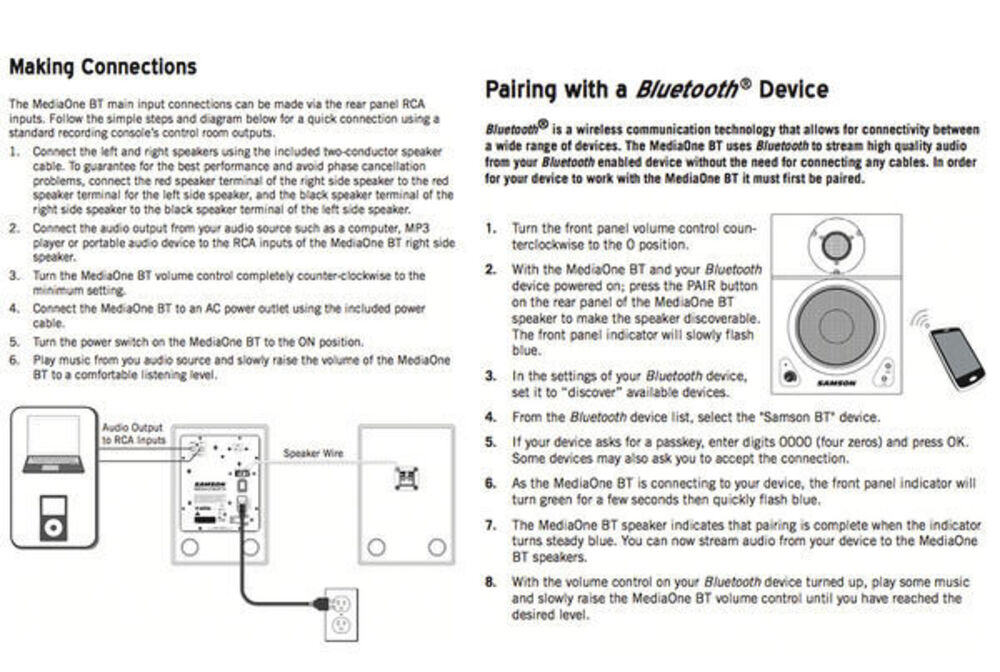 Samson Mediaone Bt3 Wireless Bluetooth Active Studio Monitors - JB Hi-Fi