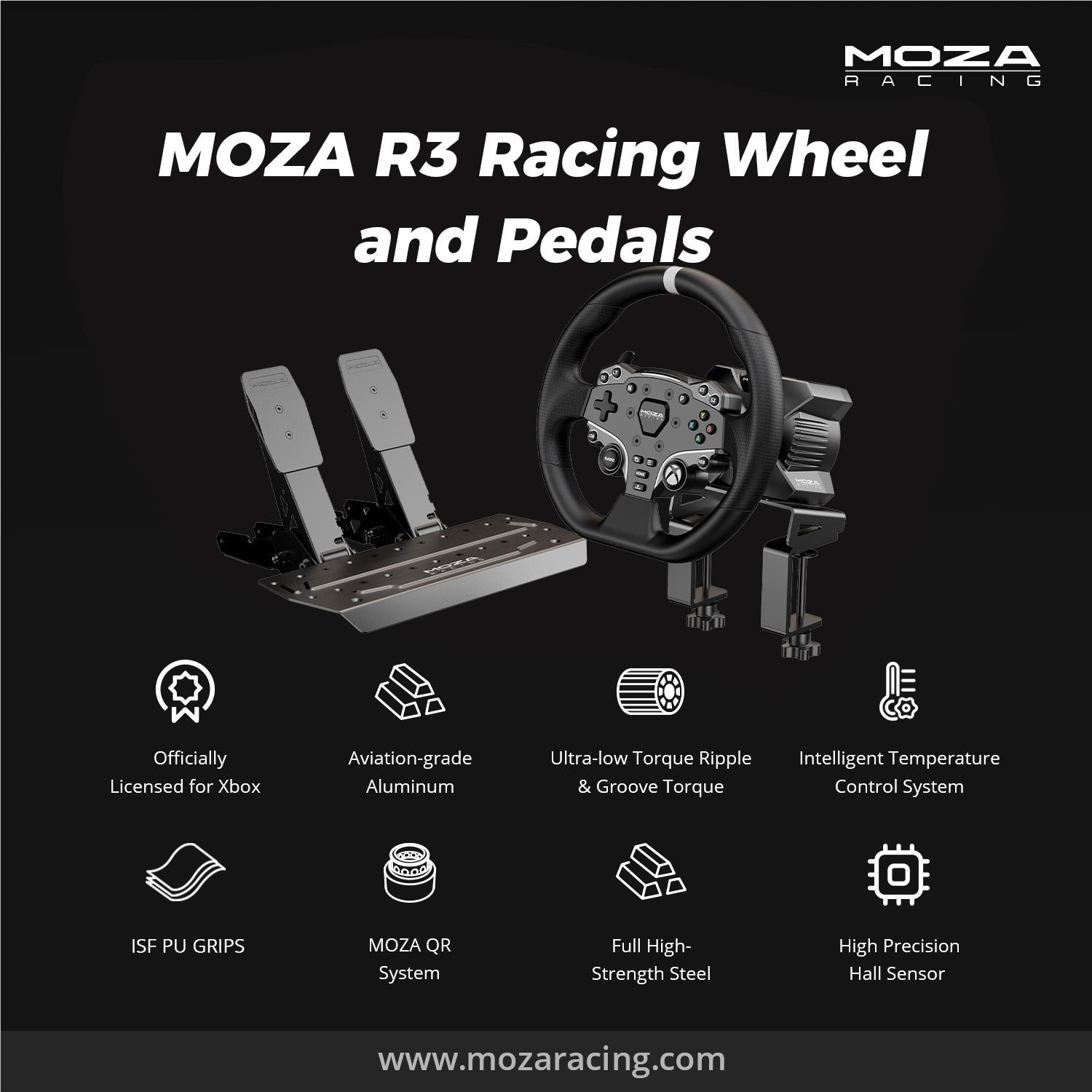 Moza R3 Racing Bundle for Xbox Series X/S and PC - JB Hi-Fi
