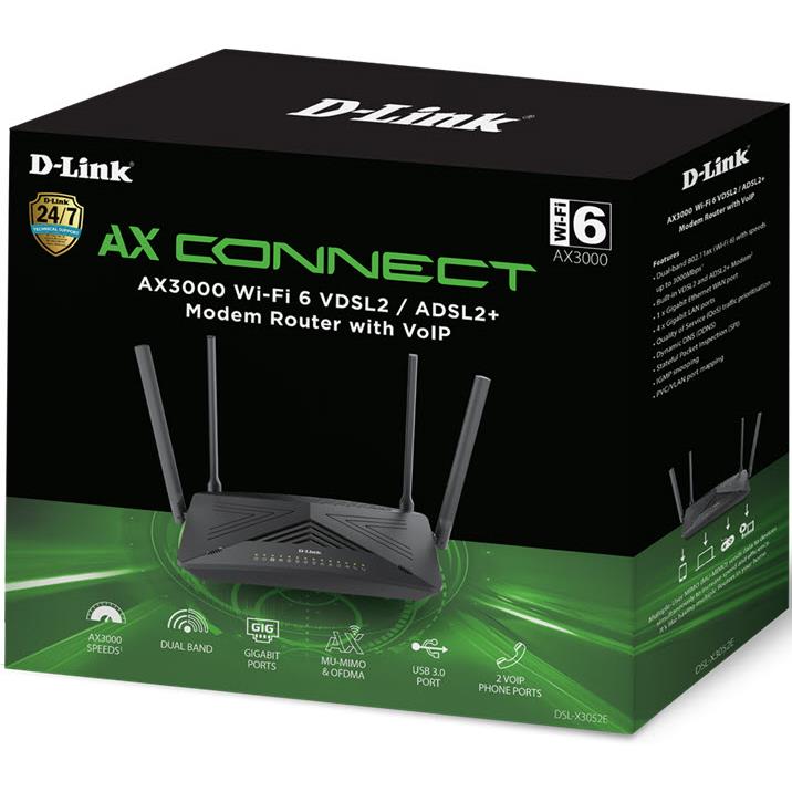 D-Link DSL-X3052E AX3000 Wi-Fi 6 Modem Router - JB Hi-Fi