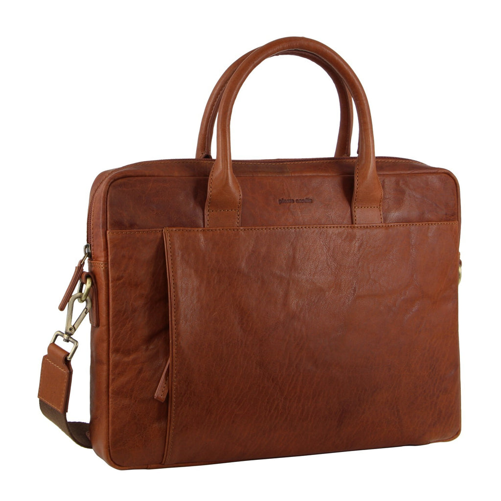 Pierre Cardin Leather 15" Multi-Handle Laptop Bag (Tan) - JB Hi-Fi