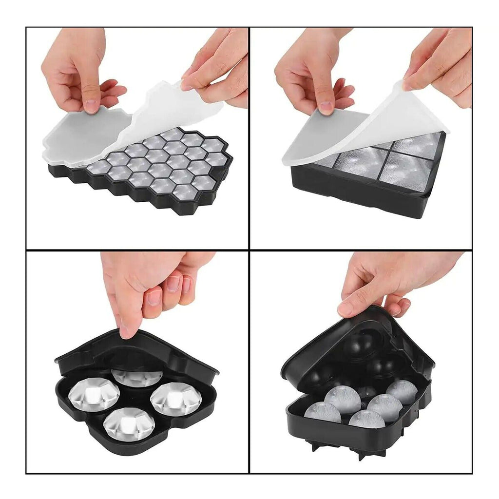 BOOC 4-pack Easy-Release Silicone Ice Cube Trays & Moulds - JB Hi-Fi