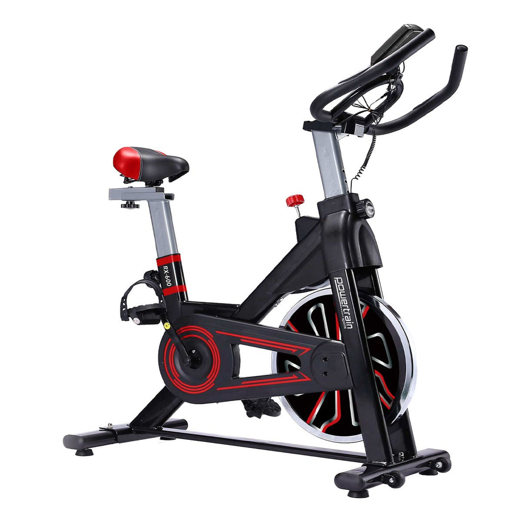 Powertrain RX-600 Exercise Spin Bike Cardio Cycle (Red) - JB Hi-Fi