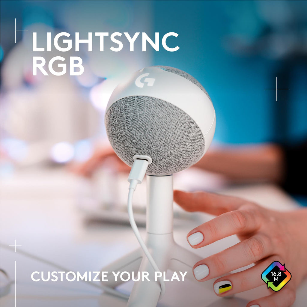 Logitech G Yeti Orb RGB Gaming Mic with LIGHTSYNC (White) - JB Hi-Fi