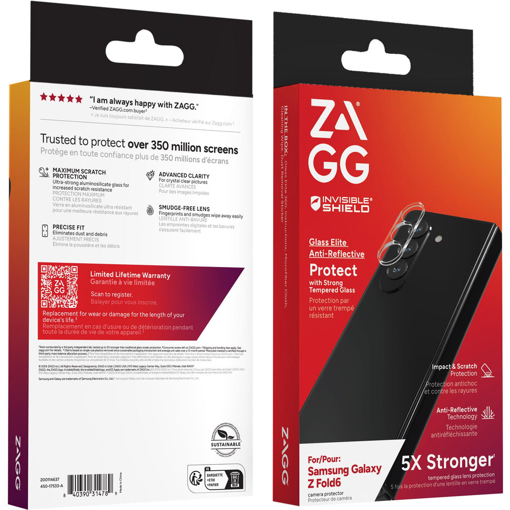 ZAGG InvisibileShield Glass Elite Camera Protector for Galaxy Z Fold6 ...