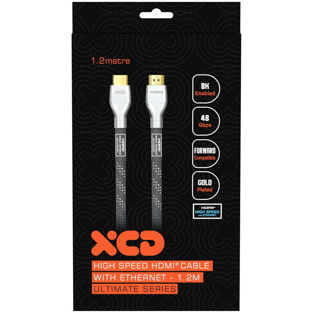 XCD Essentials Ultra High Speed Braided HDMI Cable 4K/8K 1.2m V2 - JB Hi-Fi