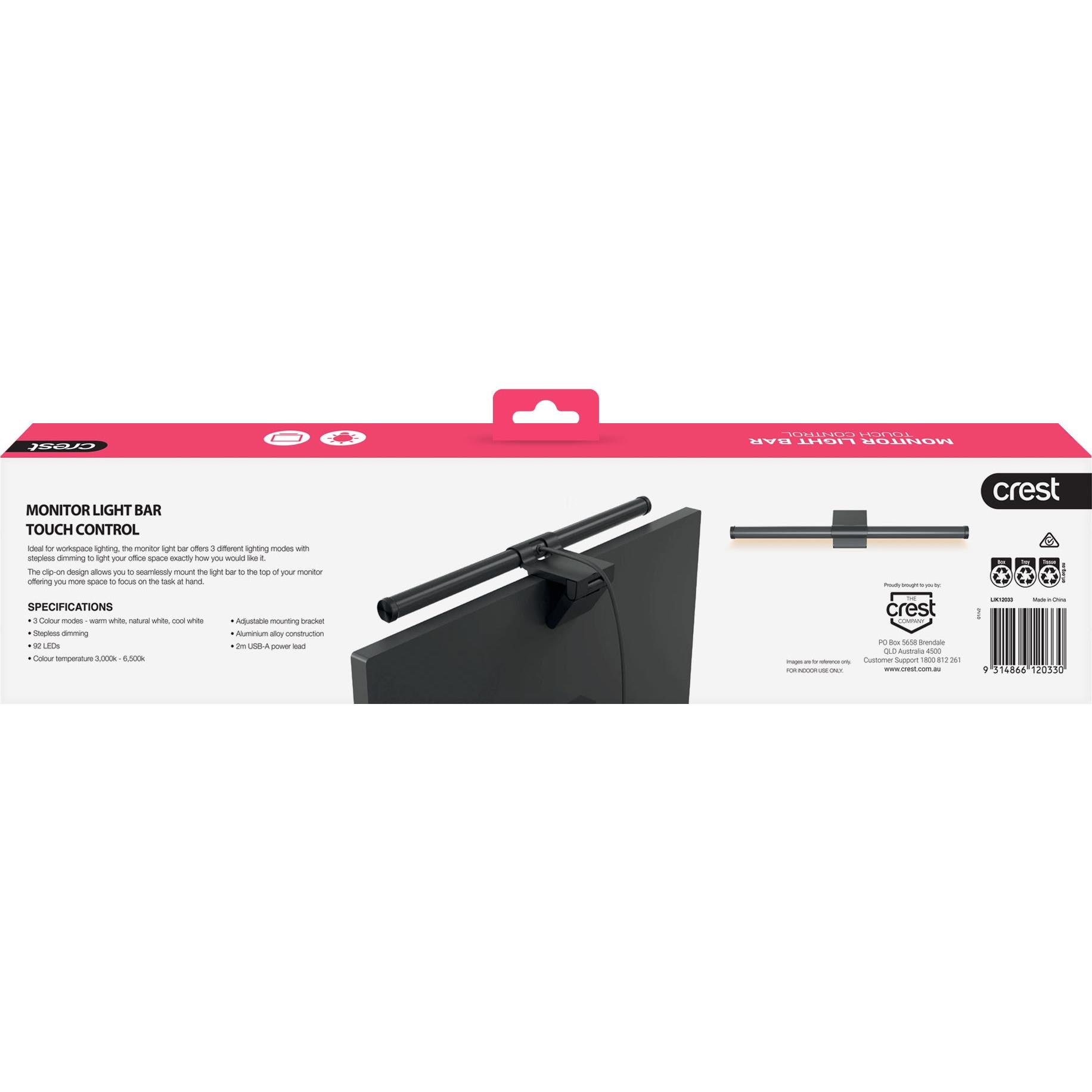 Crest Monitor Clamp Mount Light Bar - JB Hi-Fi