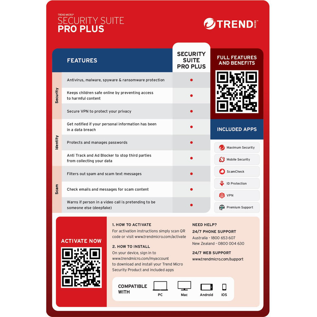 Trend Micro Device Security Pro Plus (5-Device, 1 Year) [Digital ...