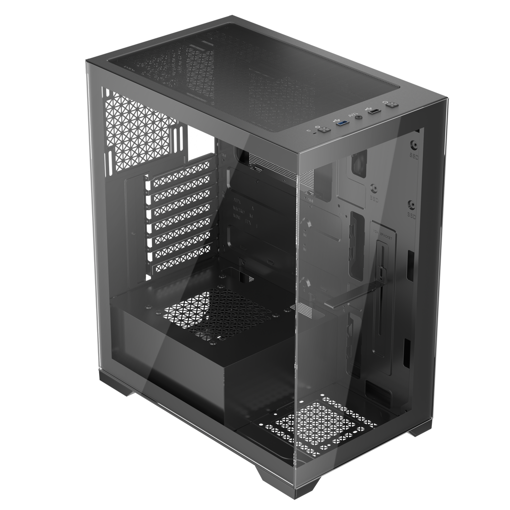 1st Player MI7 ATX M-ATX Mini-ITX PC Gaming Case (Black) - JB Hi-Fi