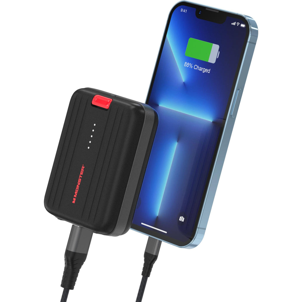 Monster 10K 22.5W Portable Power Bank (Black) - JB Hi-Fi