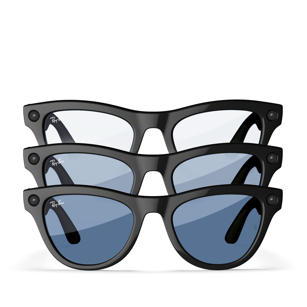 Ray-Ban | Meta Skyler AI glasses (Shiny Black/Cerulean Blue Transition ...