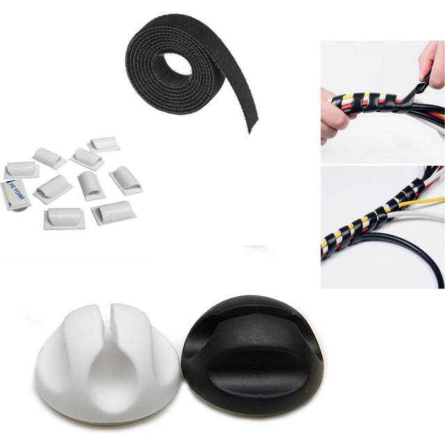 D-Line 11-piece Cable Tidy Organiser Kit (White) - JB Hi-Fi