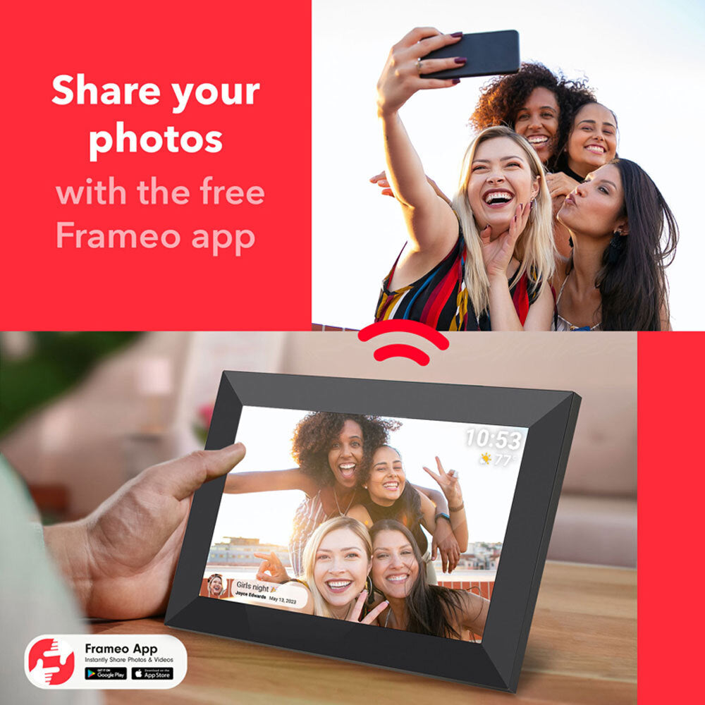 FireFly Frameo 10.1'' Wi-Fi Digital Photo Frame 32GB Storage (Black ...