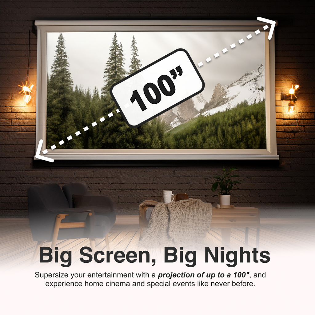 Laser 720P Bluetooth Projector – 100" Display (Black) - JB Hi-Fi