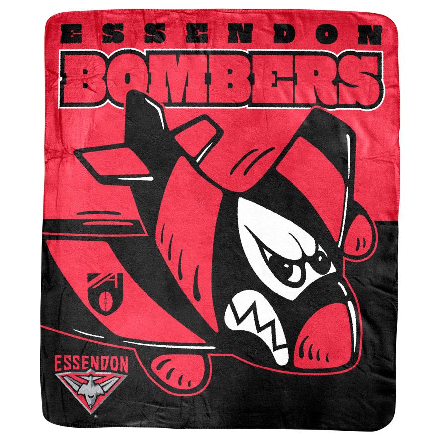 AFL - Essendon Bombers - Coral Fleece Rug - JB Hi-Fi