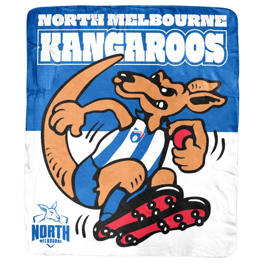 AFL - North Melbourne Kangaroos - Coral Fleece Rug - JB Hi-Fi