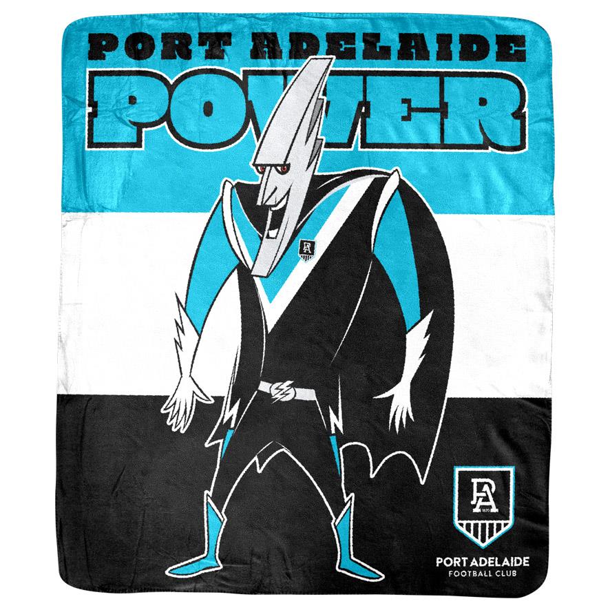 AFL - Port Adelaide Power - Coral Fleece Rug - JB Hi-Fi