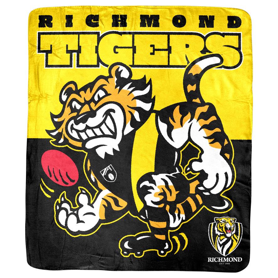 AFL - Richmond Tigers - Coral Fleece Rug - JB Hi-Fi