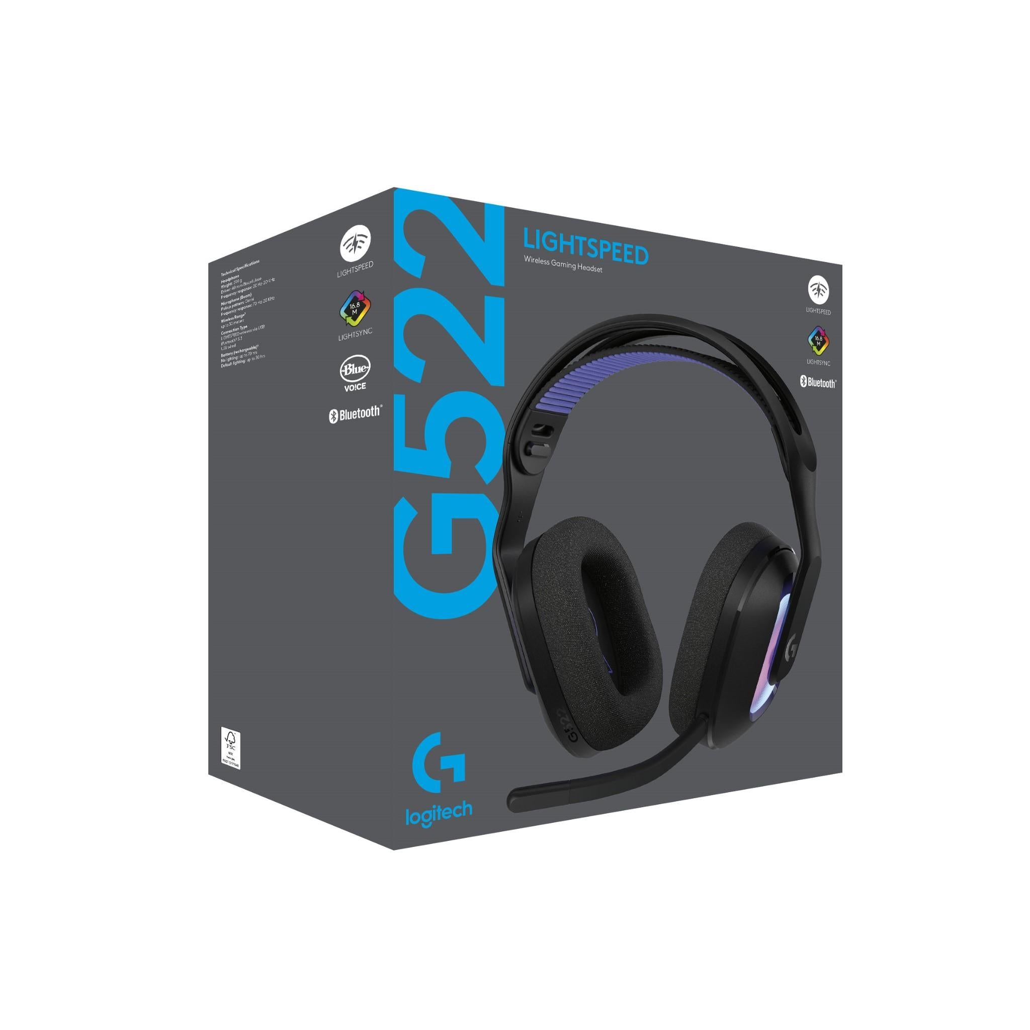 Logitech G522 LIGHTSPEED Wireless Gaming Headset (Black) - JB Hi-Fi