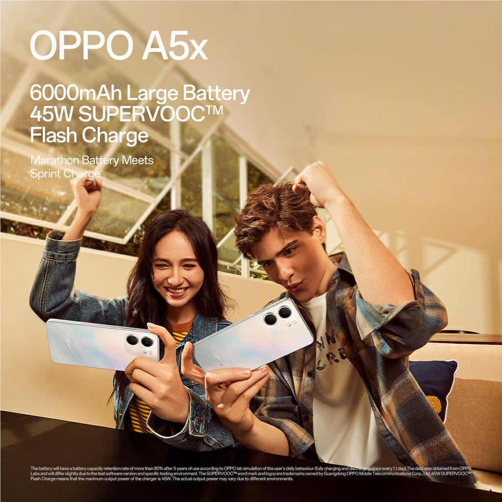 OPPO A5x 4G 128GB (Laser White) - JB Hi-Fi
