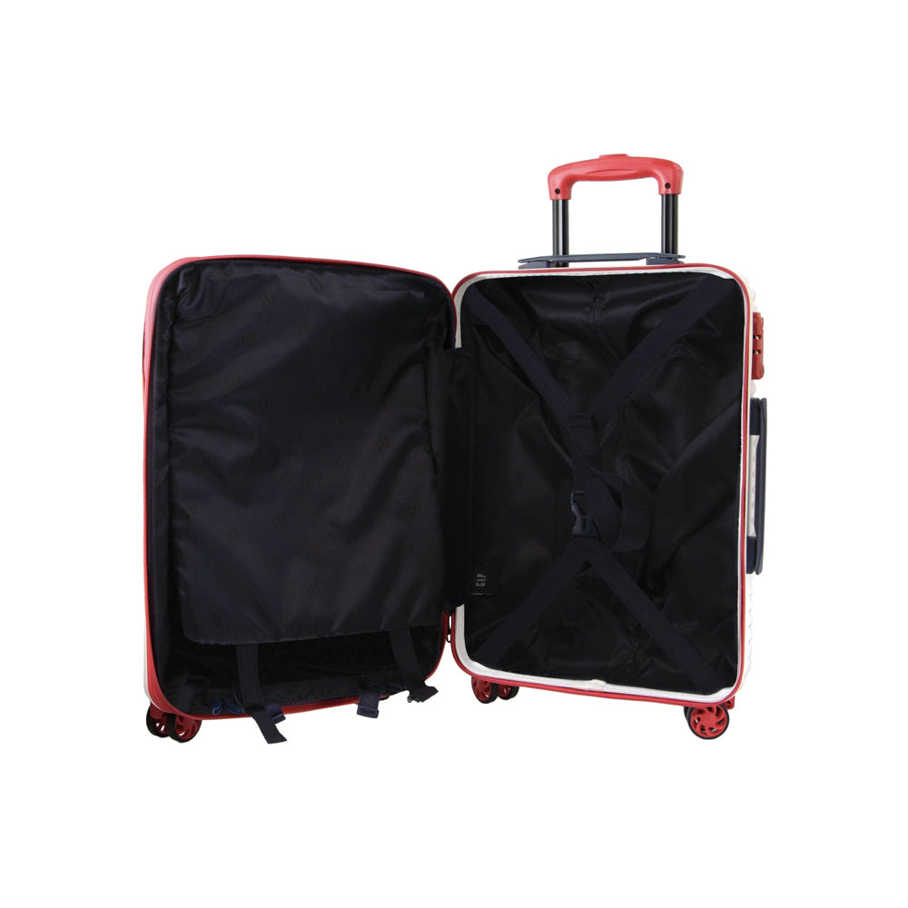GAP Hard-Shell Suitcase 4 Wheel Hidden Pocket Cabin Luggage 56cm White - JB Hi-Fi