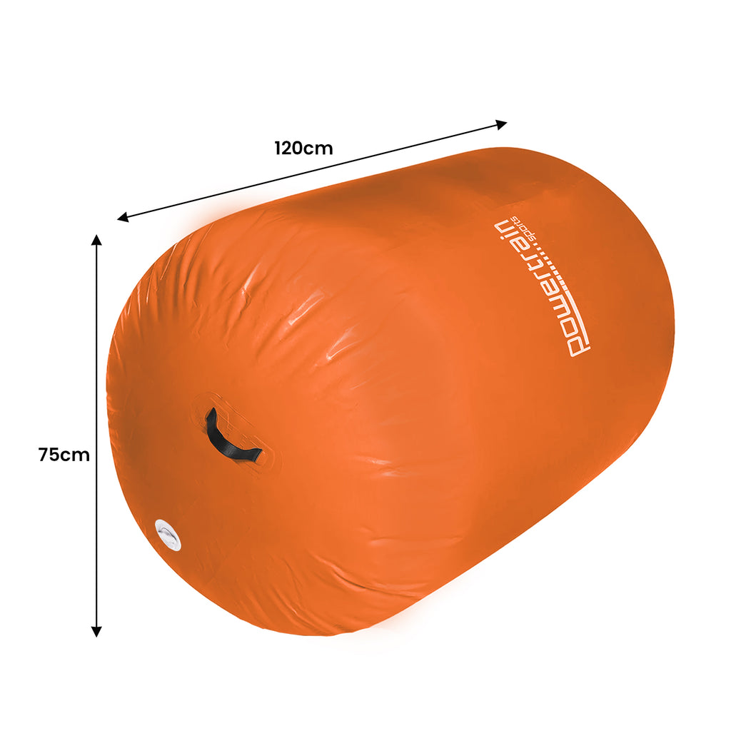 Powertrain Inflatable Air Barrel Exercise Roller (Orange) - JB Hi-Fi