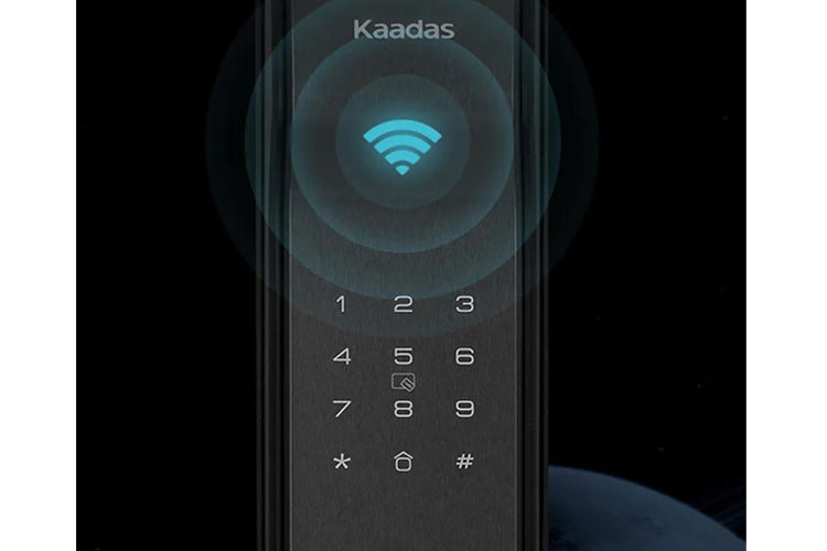 Kaadas K9 Push Pull Fingerprint WiFi Smart Lock (Black) - JB Hi-Fi