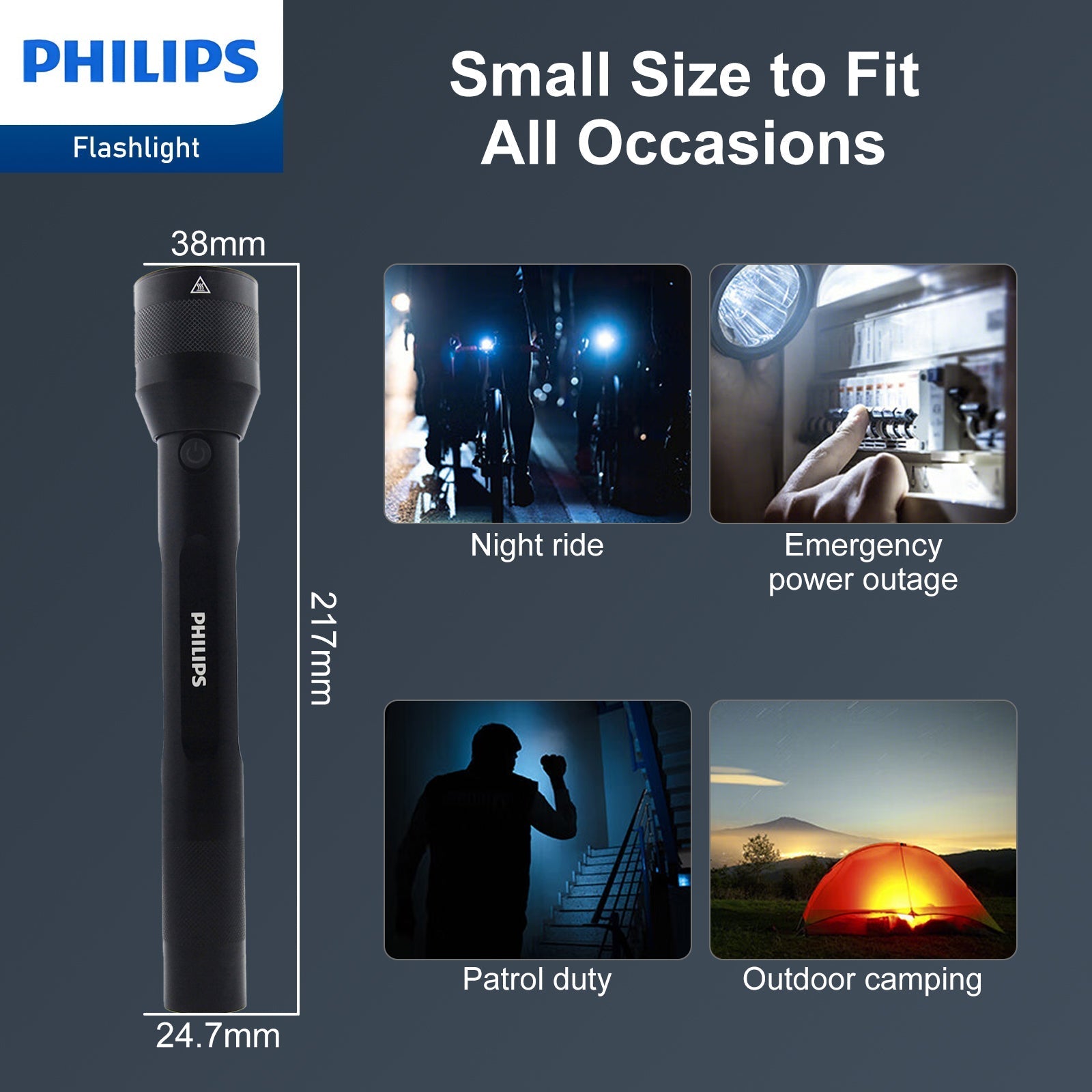 Philips SFL3602R Rechargeable LED Flashlight 1000 Lumens (Black) - JB Hi-Fi