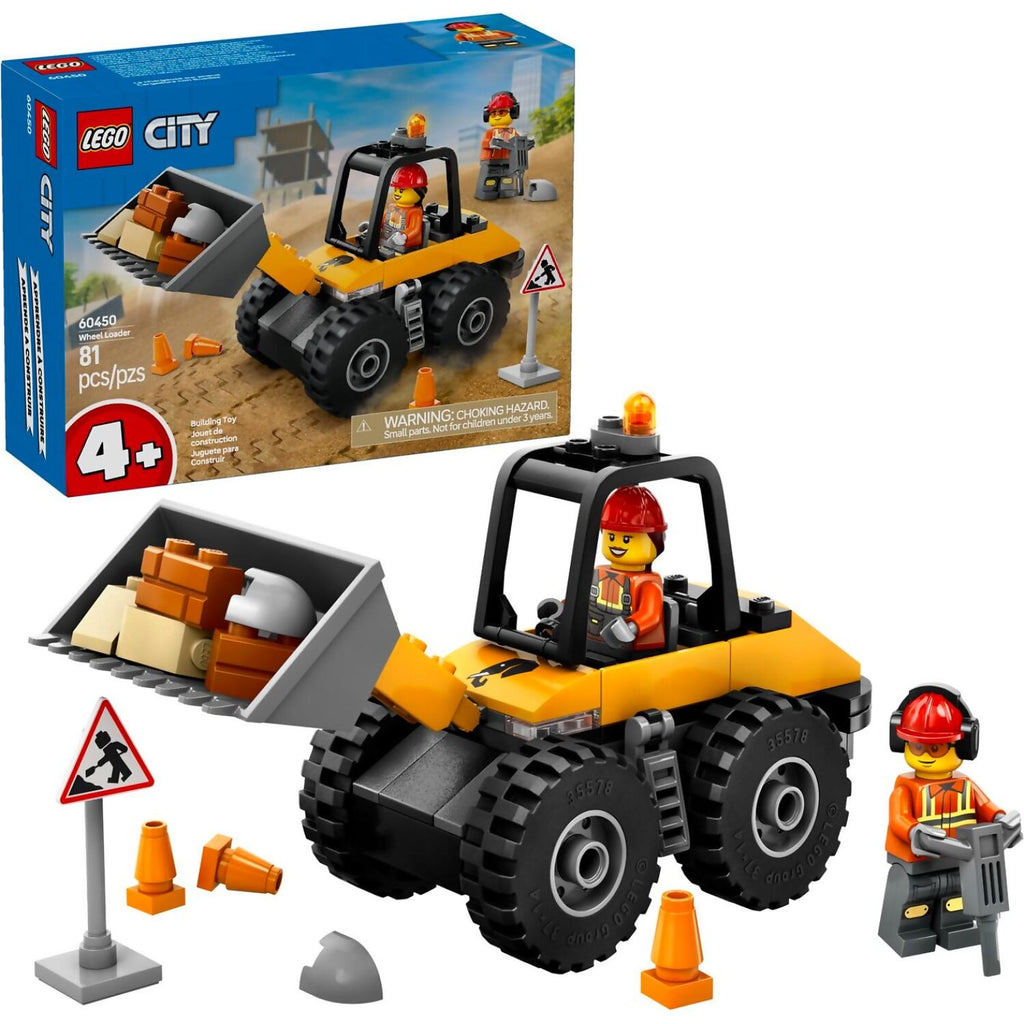 LEGO 60450 Yellow Construction Wheel Loader - City 4+ - JB Hi-Fi