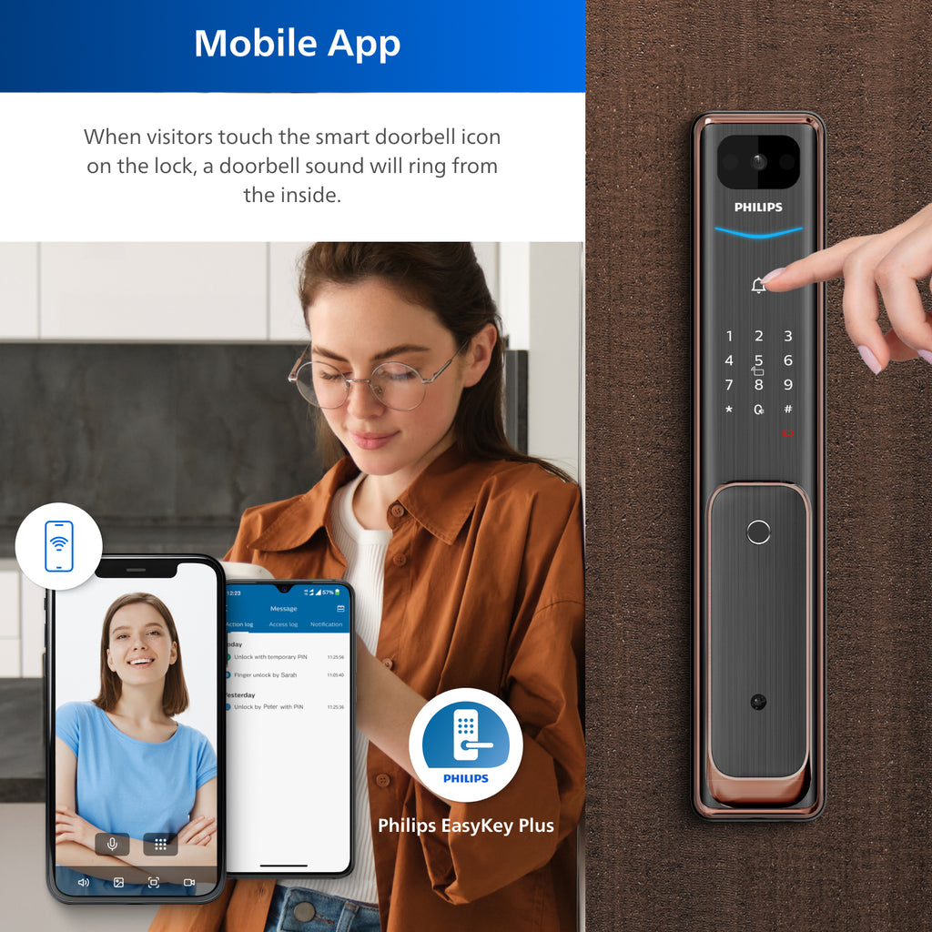 Philips VP-5HWS Smart Door Lock Alpha(Copper) - JB Hi-Fi