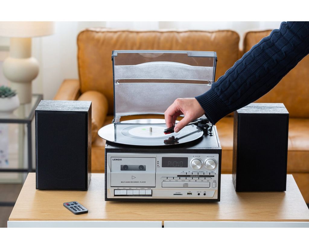 Lenoxx Audio Home Entertainment System CD/Cassette/Vinyl Player (Black ...
