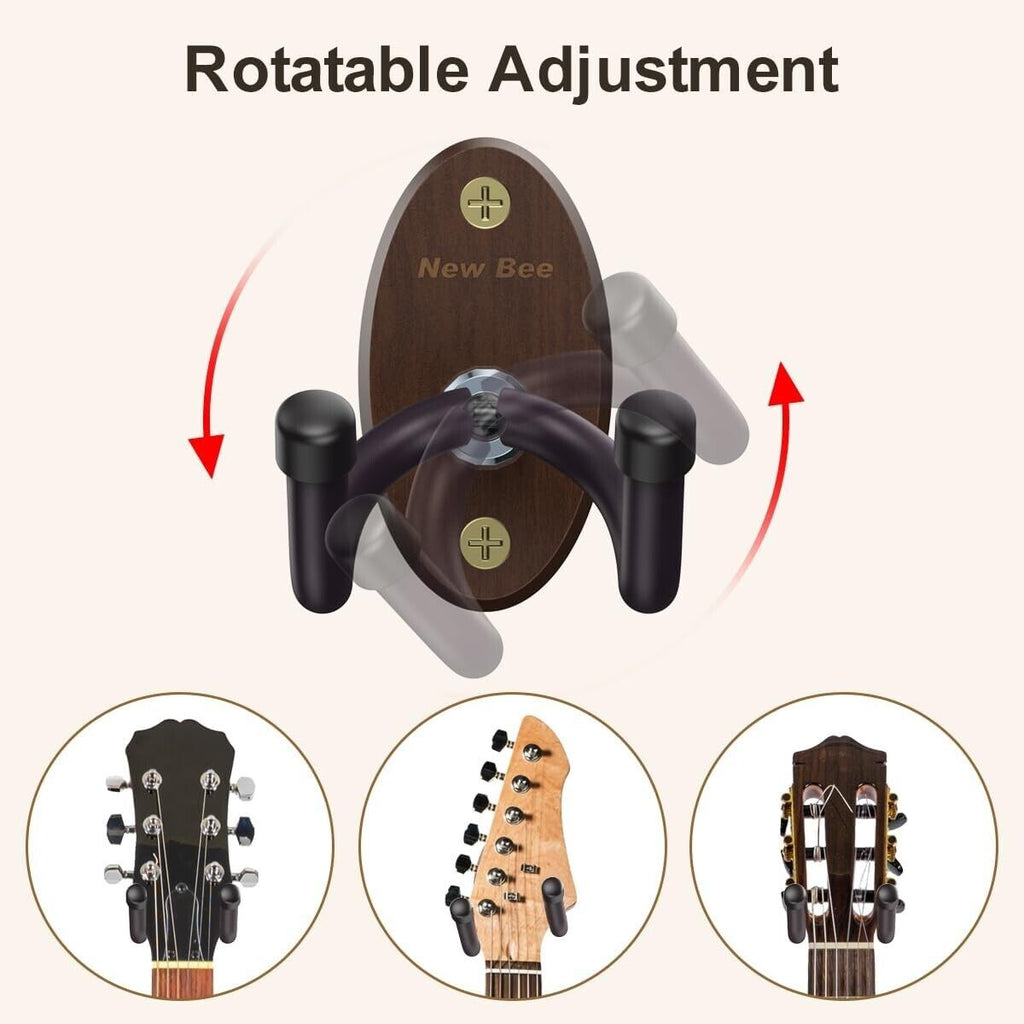 New Bee (2-Pack) V-Shaped Guitar Wall Mount Hanger for Acoustic Guitars ...