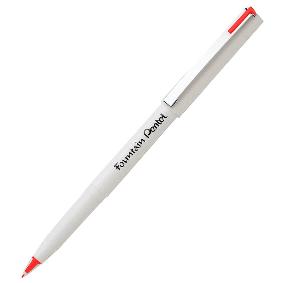 Pentel Box 12 Disposable Fountain Pen Stylo Plastic Tip (Red) - JB Hi-Fi