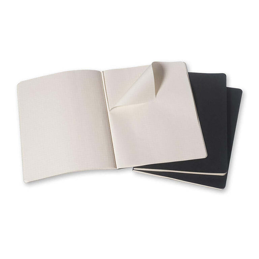 Moleskine Cahier Soft Cover Notebook Grid Set X-Large (Black) [3-Piece ...