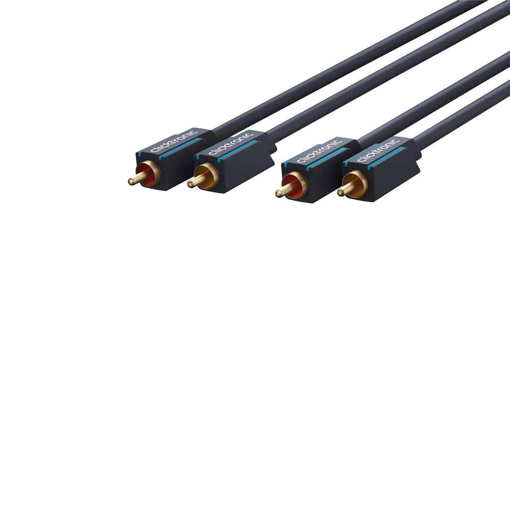 Clicktronic Cinch Stereo RCA Cable - 5m - Black - JB Hi-Fi