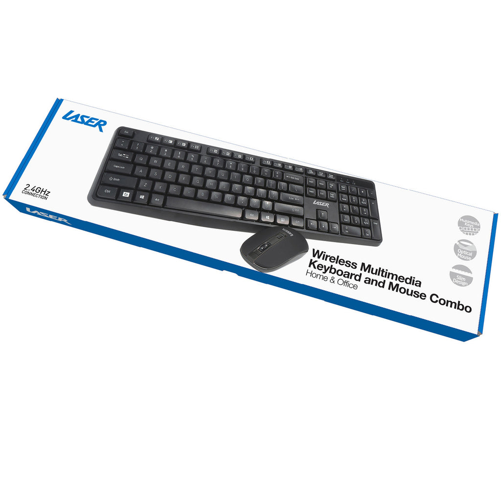 Laser Multimedia Wireless Keyboard and Mouse Combo - JB Hi-Fi