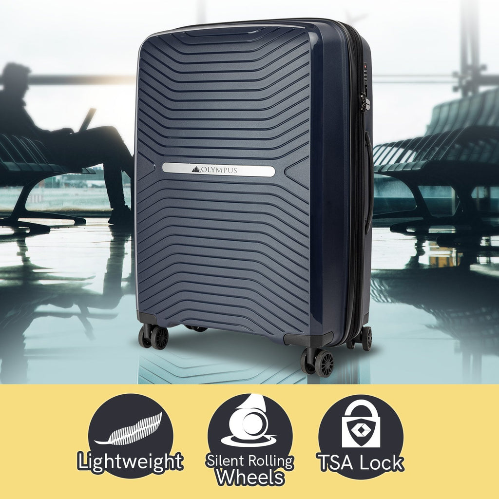Olympus Astra 24" Lightweight Hard-Shell Suitcase (Aegean Blue) - JB Hi-Fi