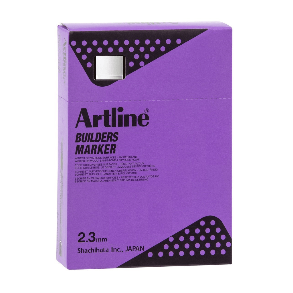 Artline Box 12 Builders Permanent Marker (White) - JB Hi-Fi