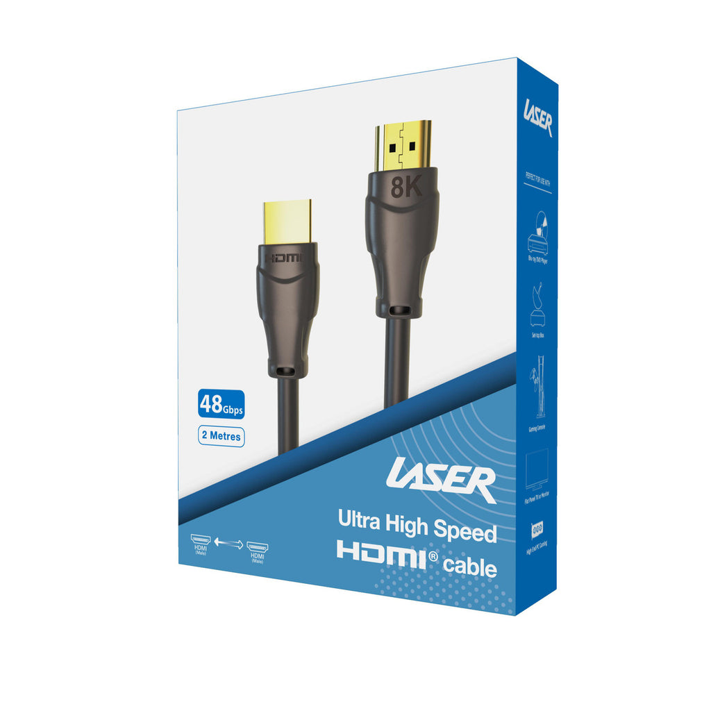 Laser 8K HDMI 2.1 Gold Cable Ultra High Speed VRR eARC 2M - JB Hi-Fi