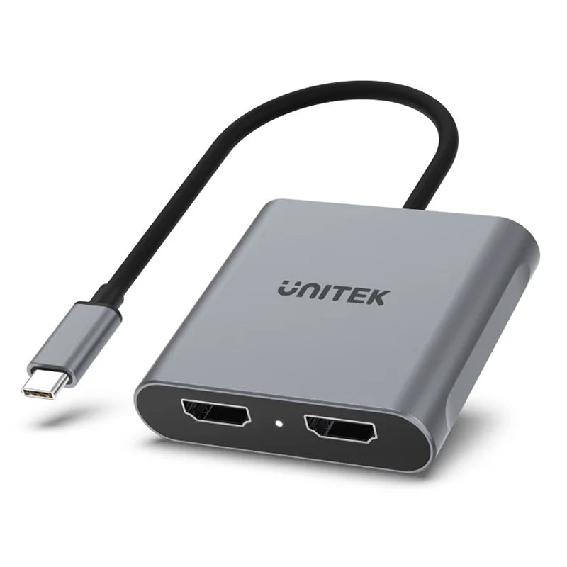 Unitek USB-C to Dual HDMI 4K Adapter (Space Grey) - JB Hi-Fi