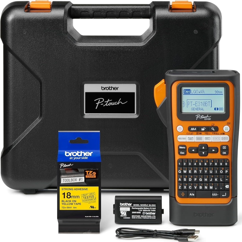 Brother PT-E310BTVP P-Touch Portable Label Printer Set 18mm Bluetooth ...