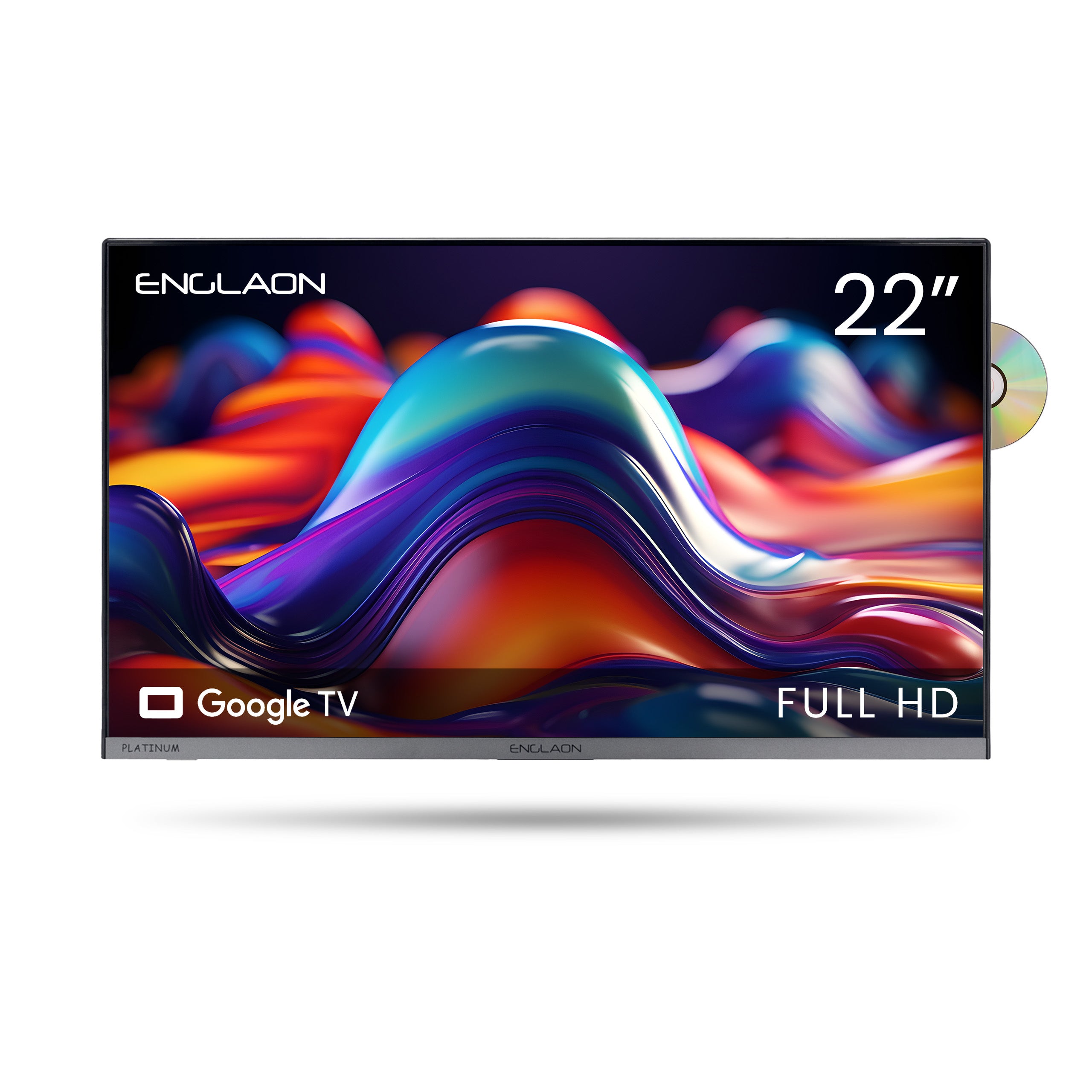 ENGLAON Frameless 22″ Full HD Google Smart TV (12V) With Built-in DVD ...