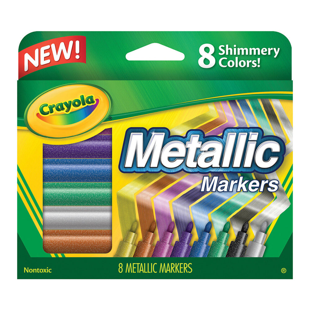 Crayola Metallic Markers Colouring/Drawing Art/Craft 3y+ [8-Pieces ...