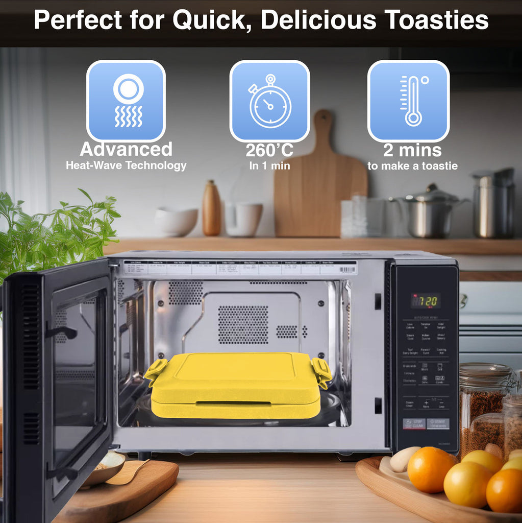 Laser Microwave Toastie Maker with Smiley Face (Yellow) - JB Hi-Fi