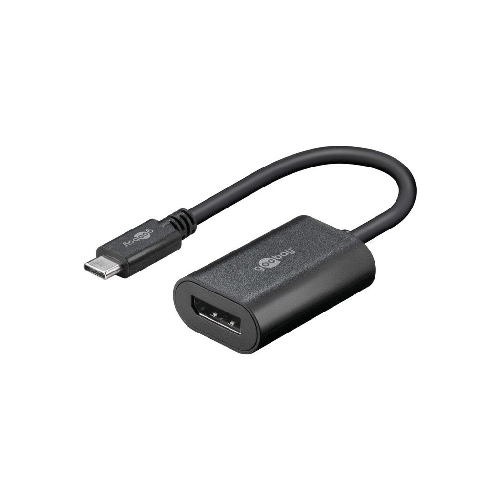 Goobay 0.2m USB-C Display Port Adapter 60Hz (Black) - JB Hi-Fi