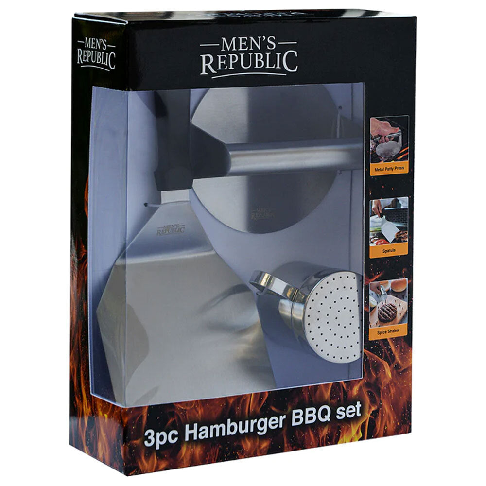 Men's Republic Premium 3-Piece Hamburger BBQ Grilling Set - JB Hi-Fi