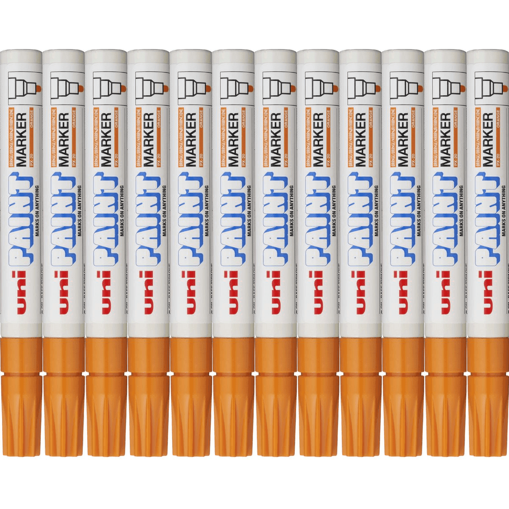 Uni-Ball PX20 Box 12 Paint Marker Bullet Tip 2.2mm (Orange) - JB Hi-Fi