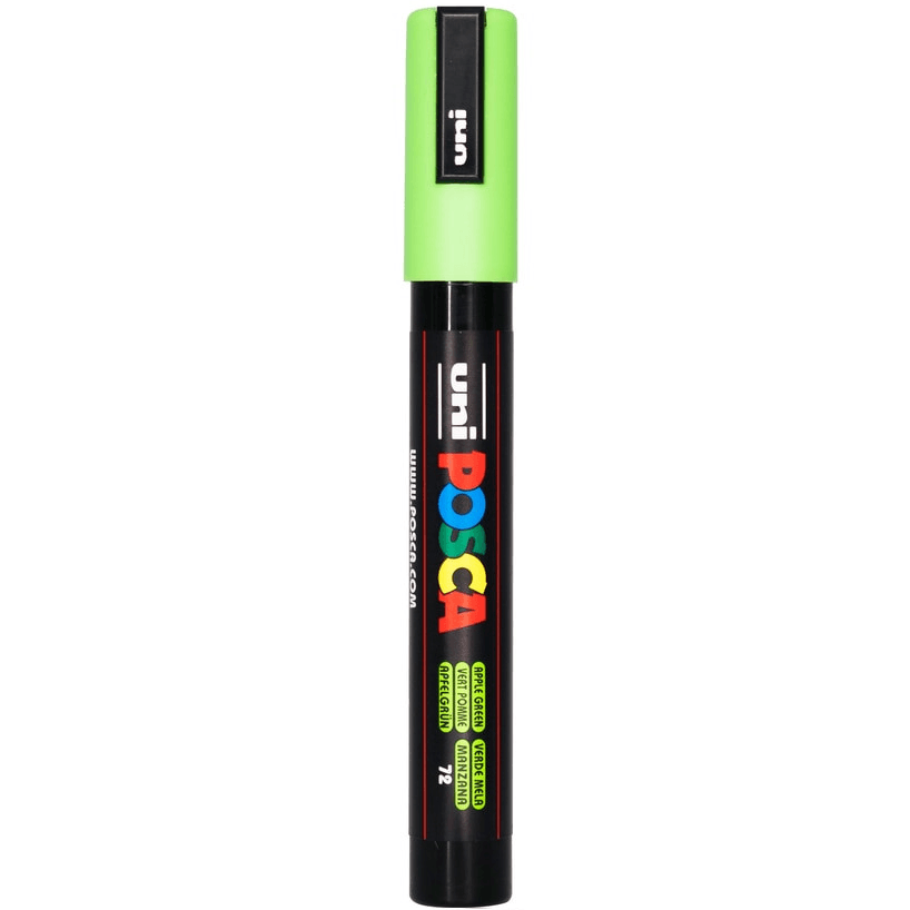 Uni Posca PC-5M Poster Marker Medium Bullet Tip 2.5mm (Apple Green) [6 ...