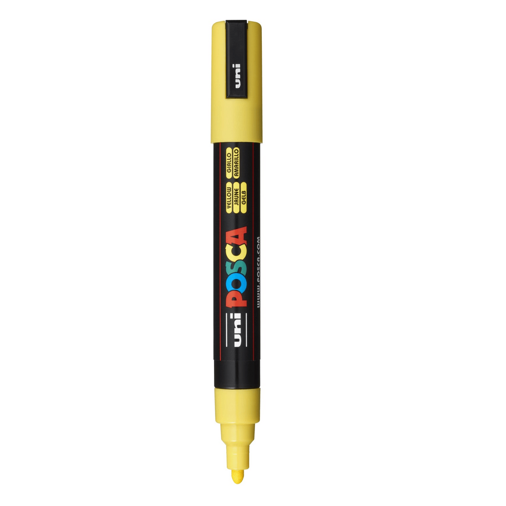 Uni Posca PC-5M Poster Marker Medium Bullet Tip 2.5mm (Bright Yellow ...