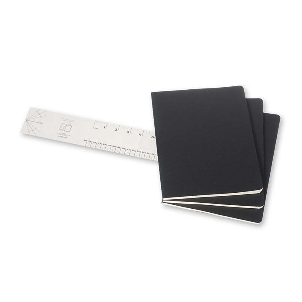 Moleskine Cahier Soft Cover Notebook Grid Set X-Large (Black) [3-Piece ...